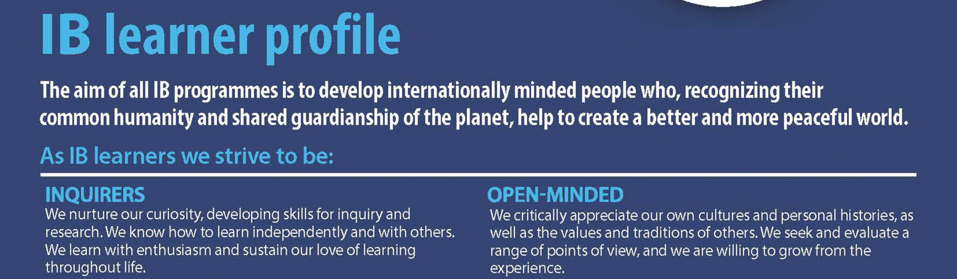 The IB Learner Profile | Good Shepherd